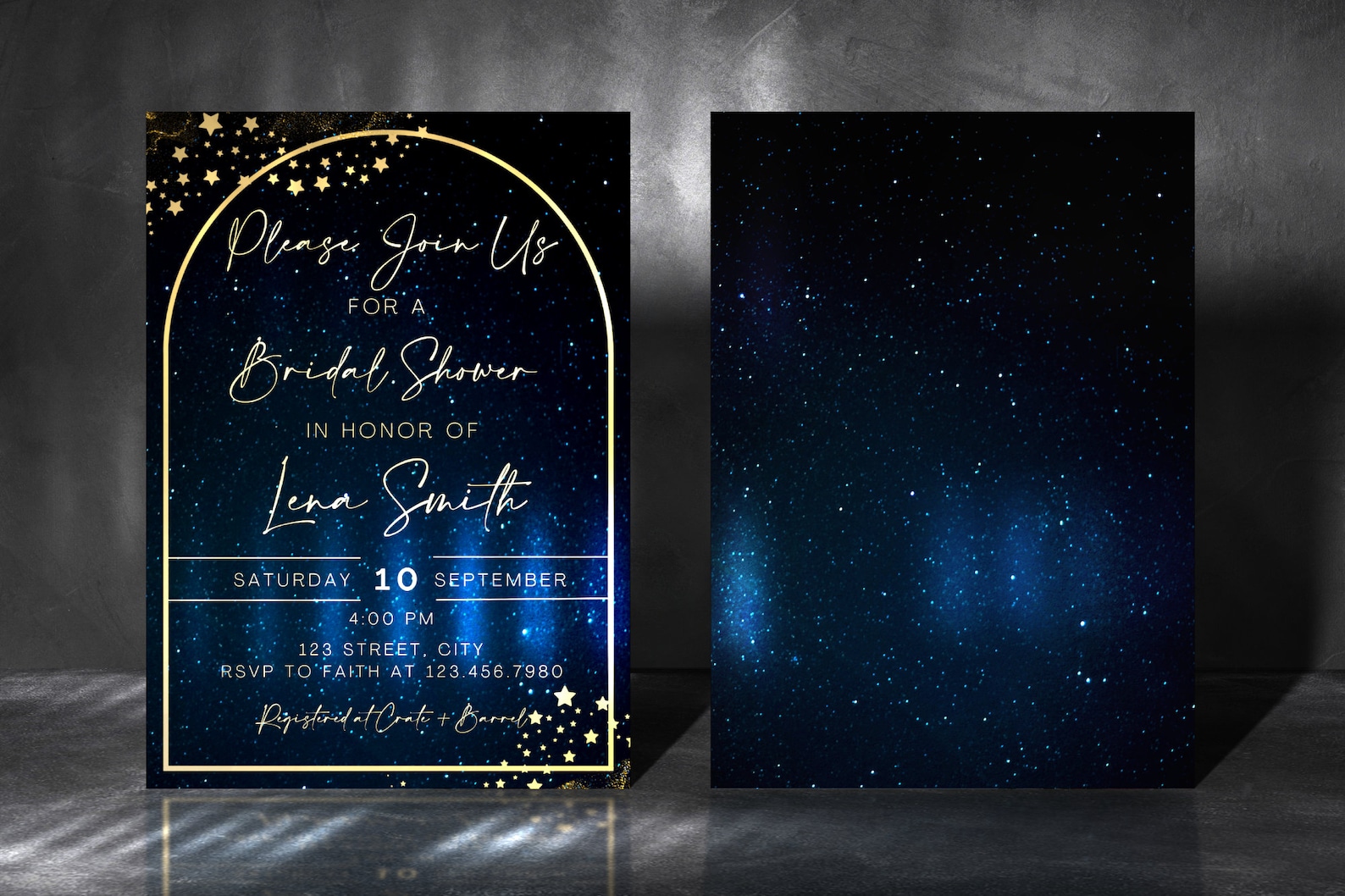 Starry Night Template Celestial Invitation and Itinerary - Etsy