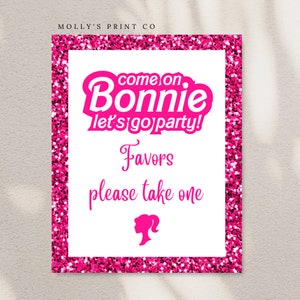 Doll Party Sign Doll Birthday Party Hot Pink Birthday Party - Etsy