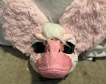 Dino Mask Pink - Etsy