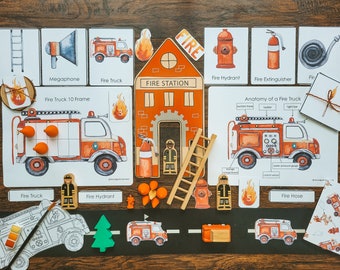 Firefighter Paper Bag Puppets 2 Boys 2 Girls Color Black - Etsy