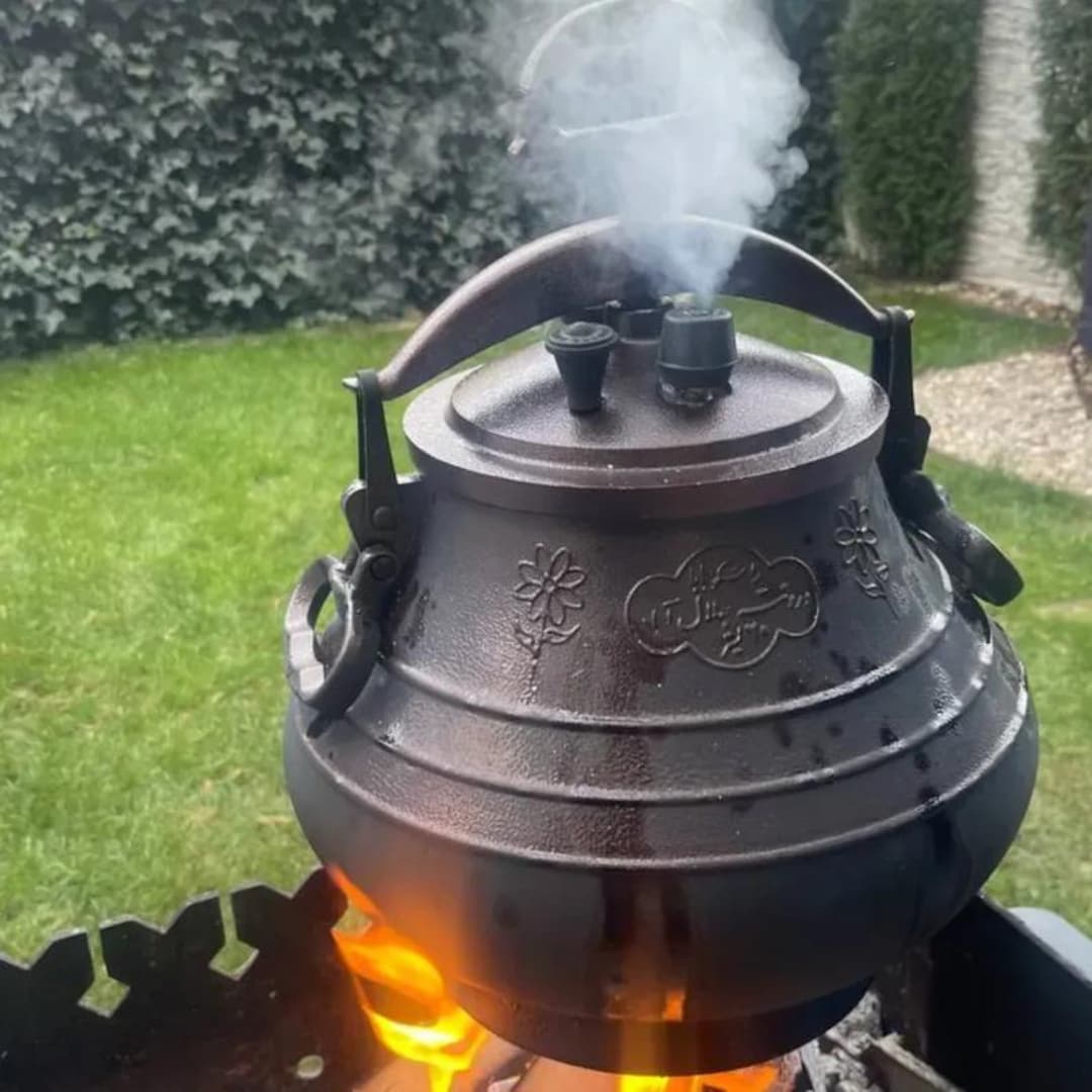 Afghan Pressure Cooker Kazan 12.5L – Large Aluminum Cooking Pot, Fast ...