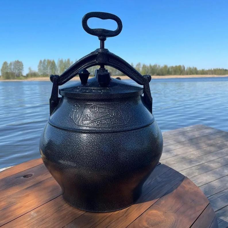 Afghan Pressure Cooker Kazan 5-6L - Traditional Aluminum Cooking Pot ...