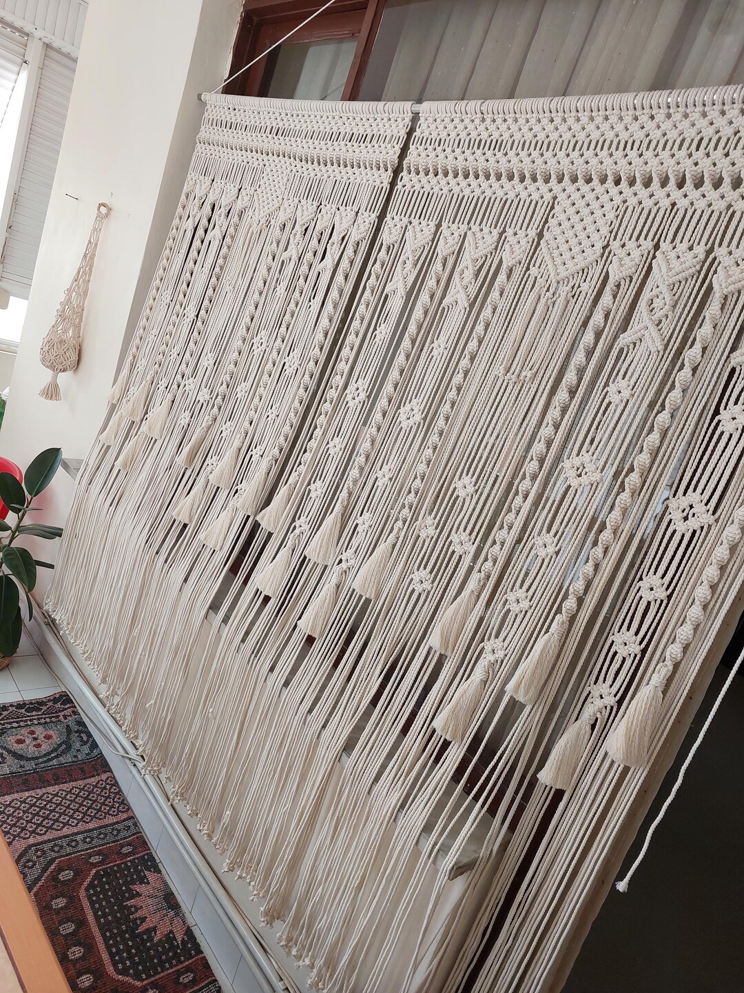 Handmade Macrame Curtain Panel, Bohemian Moroccan Decor - Etsy