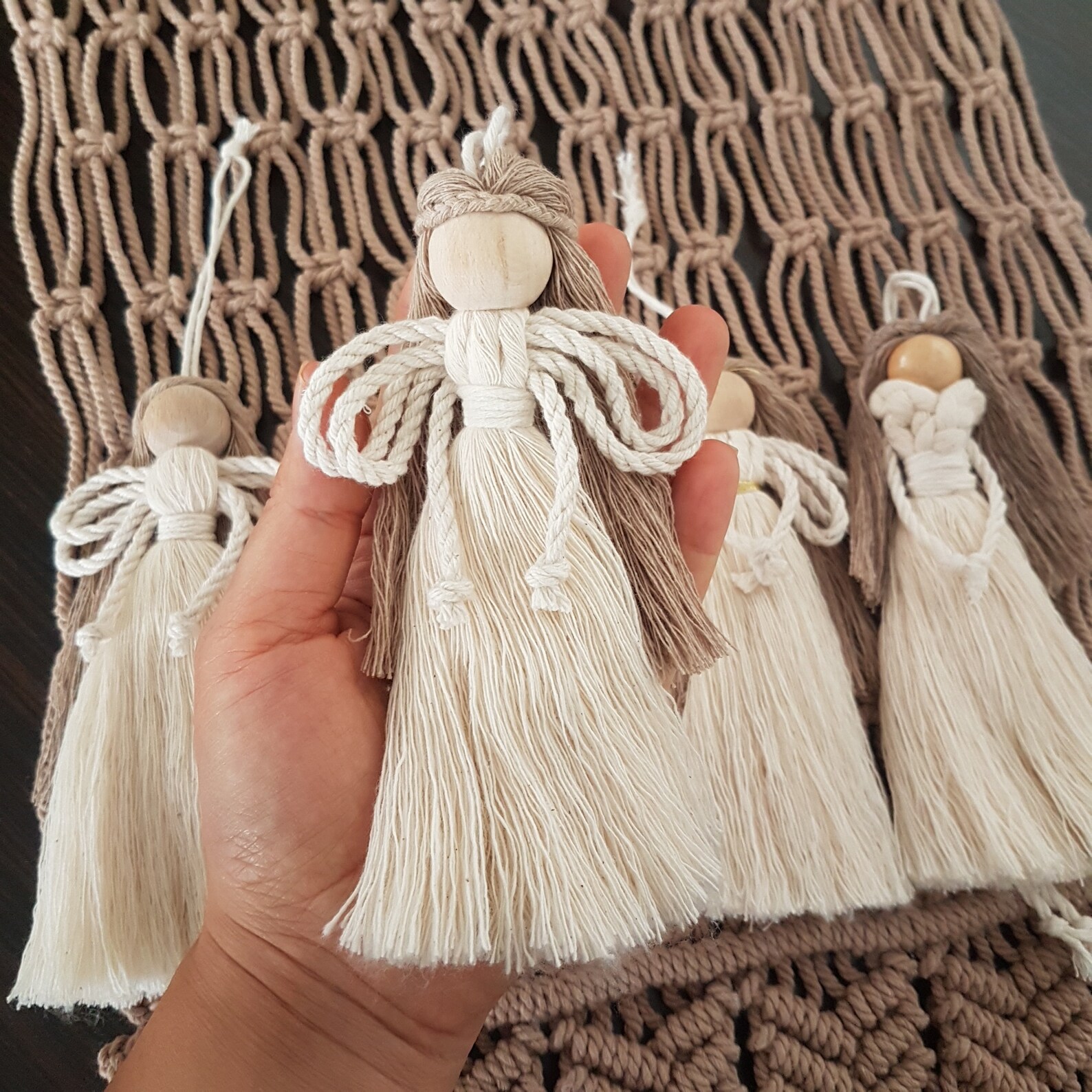 Handmade Macrame Angel,personalized Macrame Christmas Decoration ...