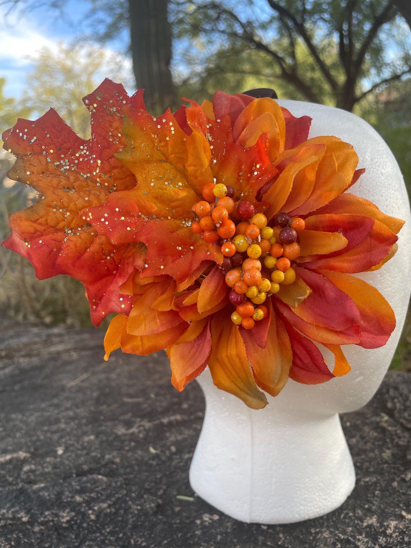 Autumn Blaze| Red and Orange| Headdress| Headpiece| Costume Accessory ...