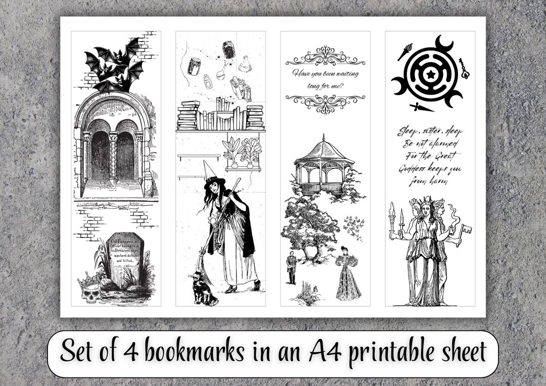 Gothic/esoteric Printable Bookmarks | Digital Bookmarks | Instant ...