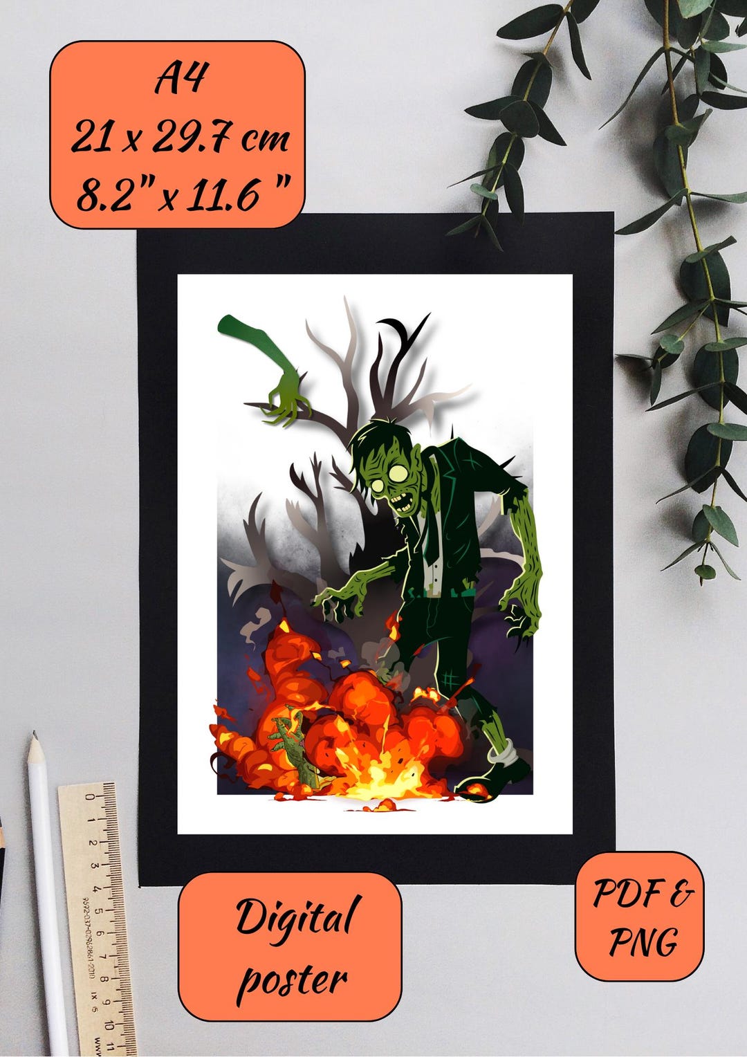 Printable A4 Sheet | Horror Theme | Zombie Theme | Digital Download - Etsy