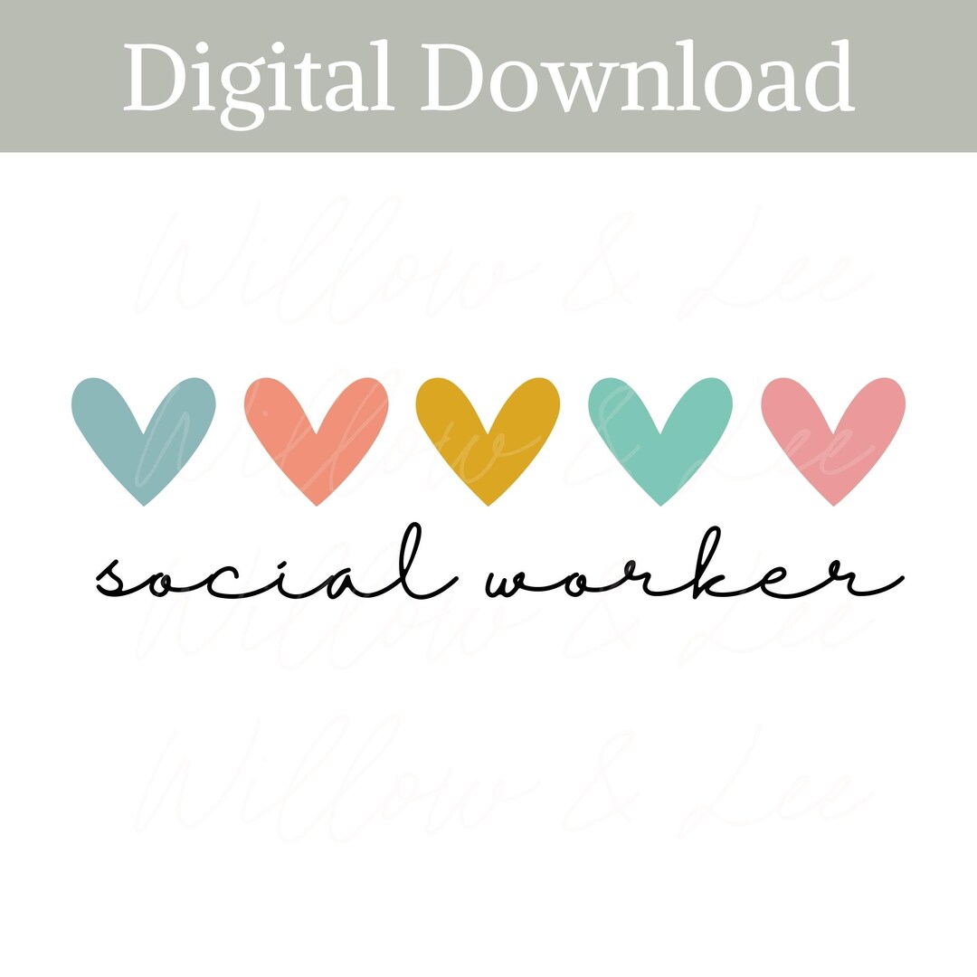 Social Worker PNG, Social Worker Sublimation File, Social Worker Heart ...
