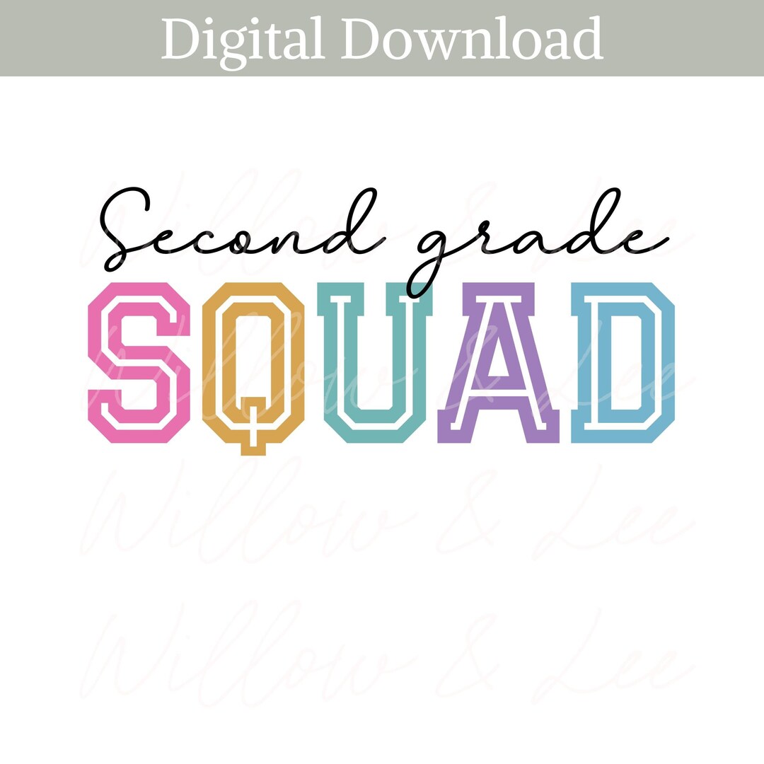 Second Grade Squad Png, 2nd Grade PNG, Second Grader PNG, Second Grade ...