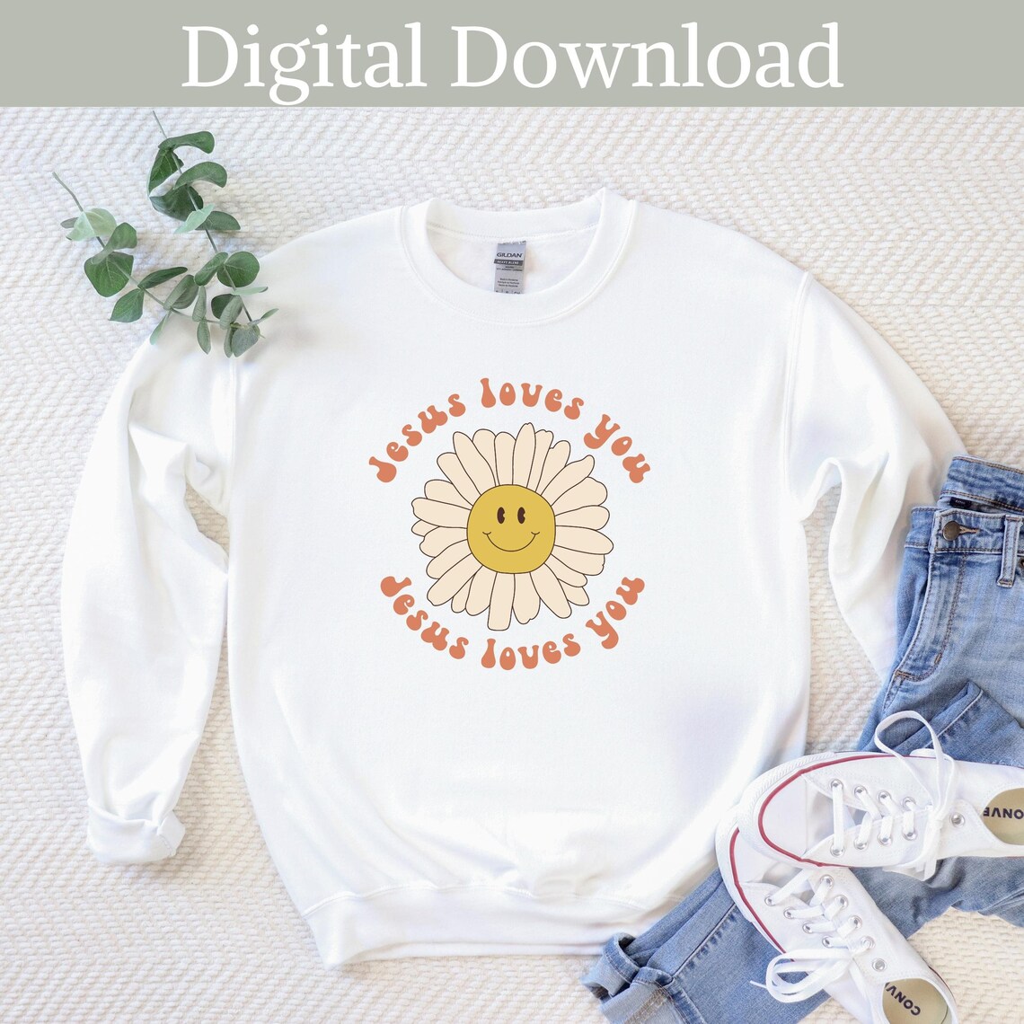 Jesus Loves You Png, Christian Smiley Face, Retro Christian Png, Jesus ...