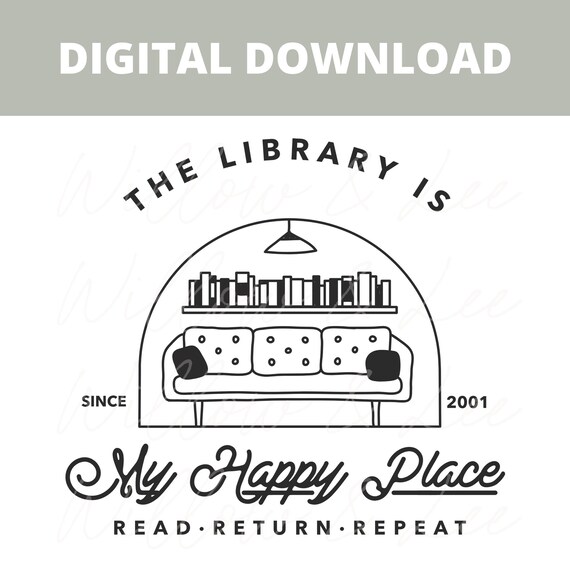 Library PNG Librarian PNG Read Return Repeat Book Lover - Etsy