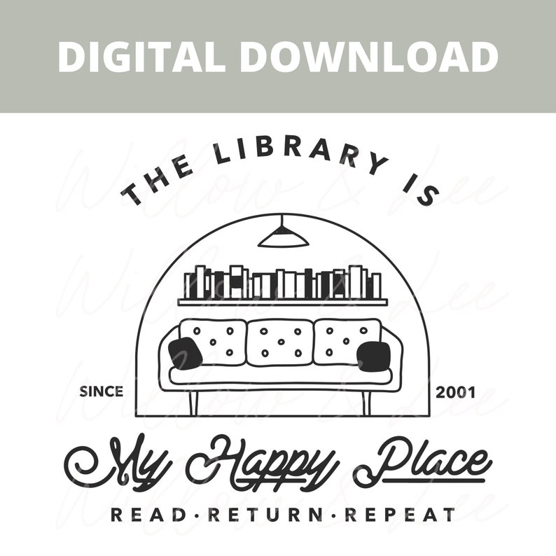 Library PNG Librarian PNG Read Return Repeat Book Lover | Etsy