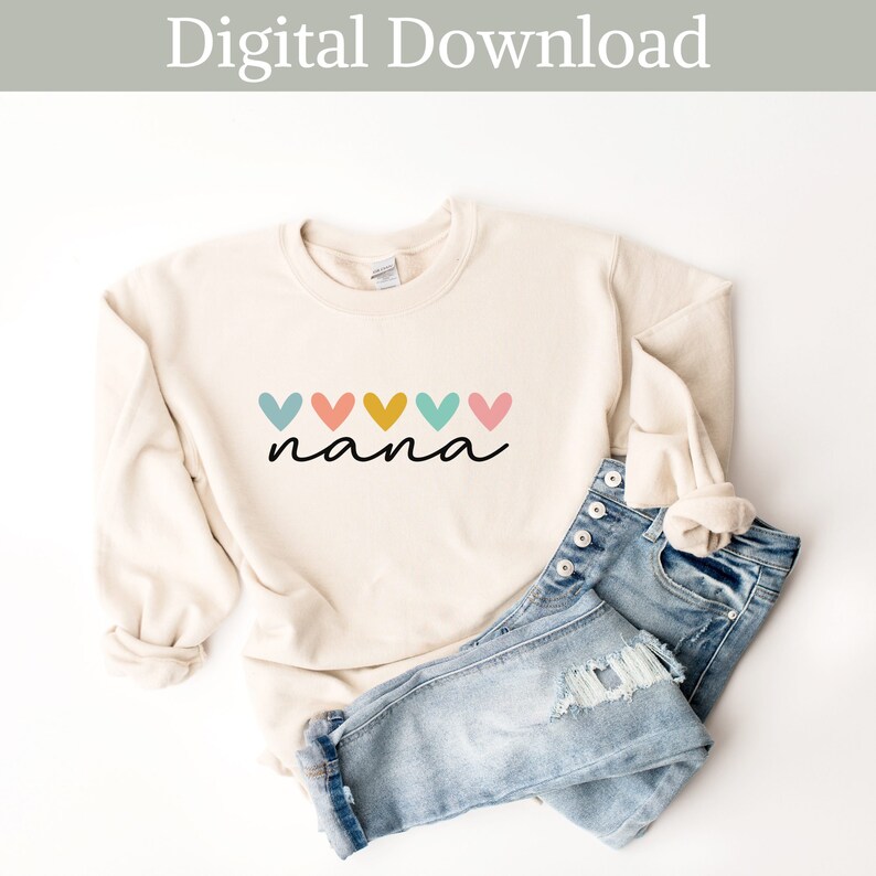 Nana Png Nana Hearts Png Nana Sublimation Nana Life - Etsy