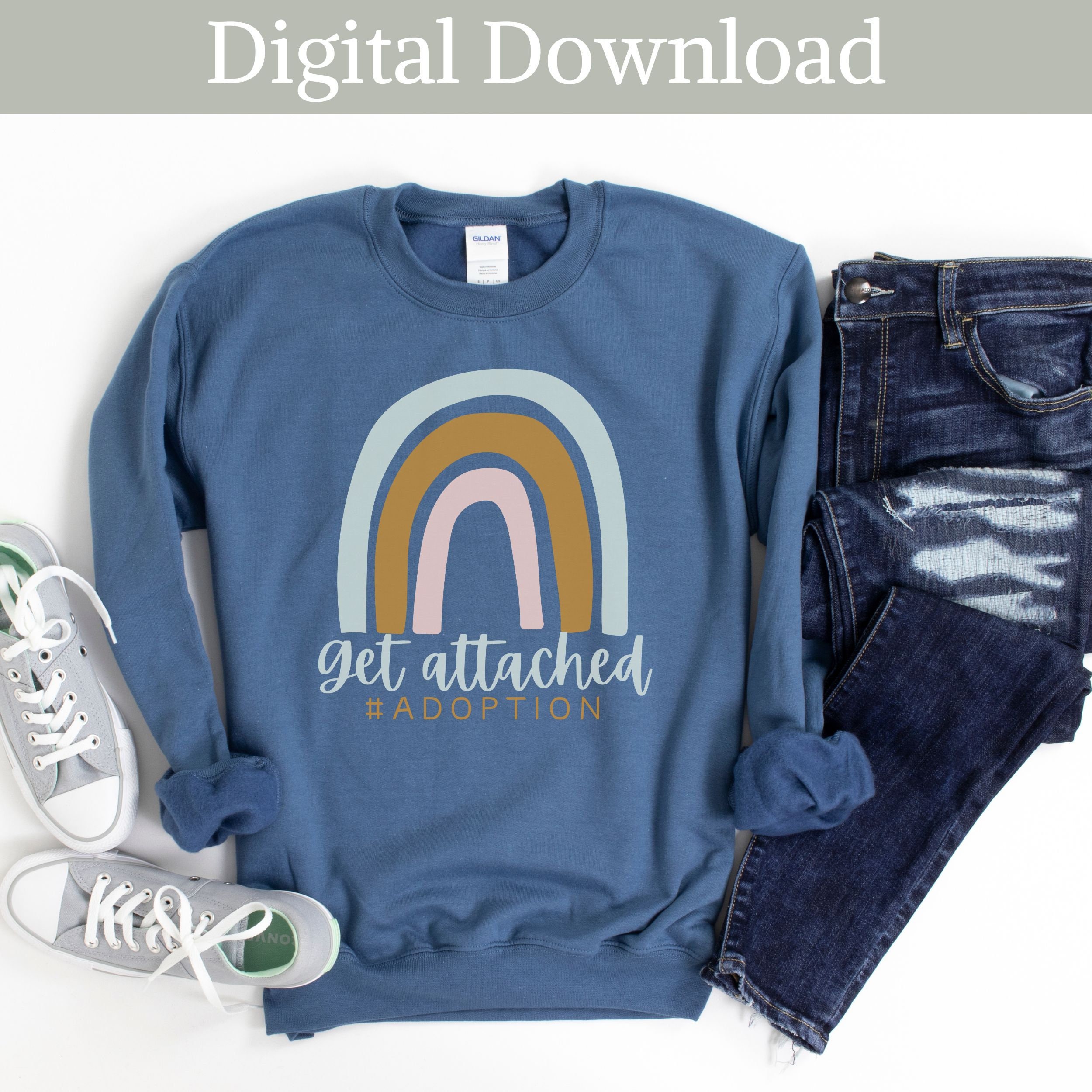 Adoption Png Get Attached Png Adoption Rainbow Gotcha Day - Etsy