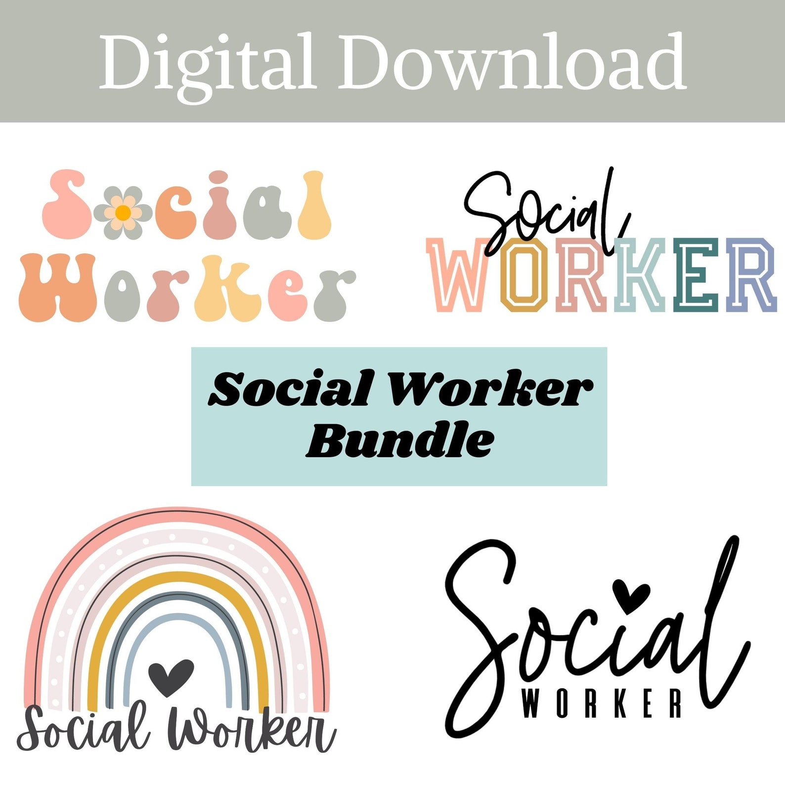 Social Worker Sublimation Bundle, Social Worker Bundle, Social Worker ...