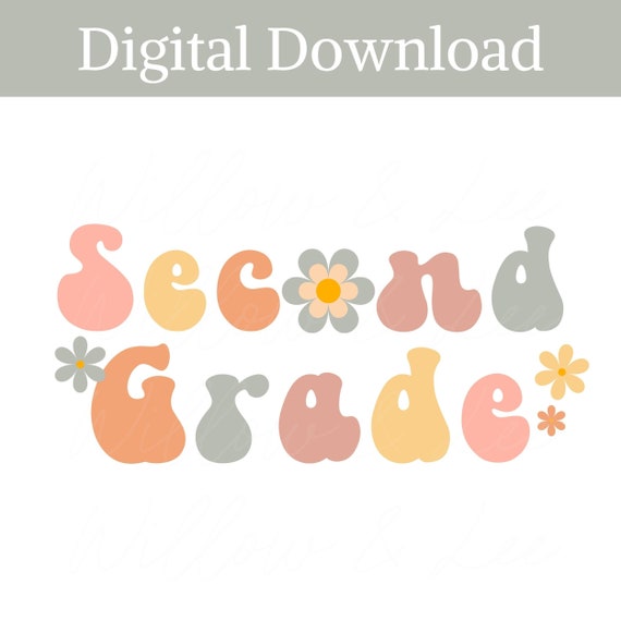 Retro Second Grade PNG 2nd Grade PNG Second Grader PNG - Etsy