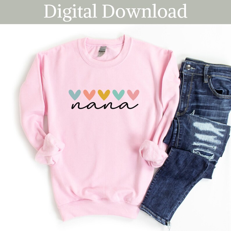 Nana Png Nana Hearts Png Nana Sublimation Nana Life - Etsy