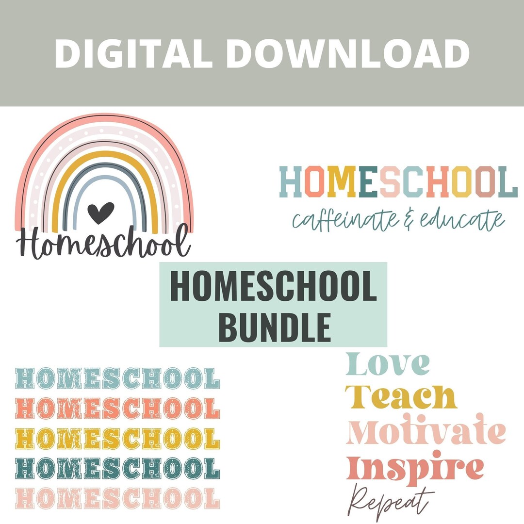Homeschool Bundle PNG, Homeschool PNG, Homeschool Sublimation ...
