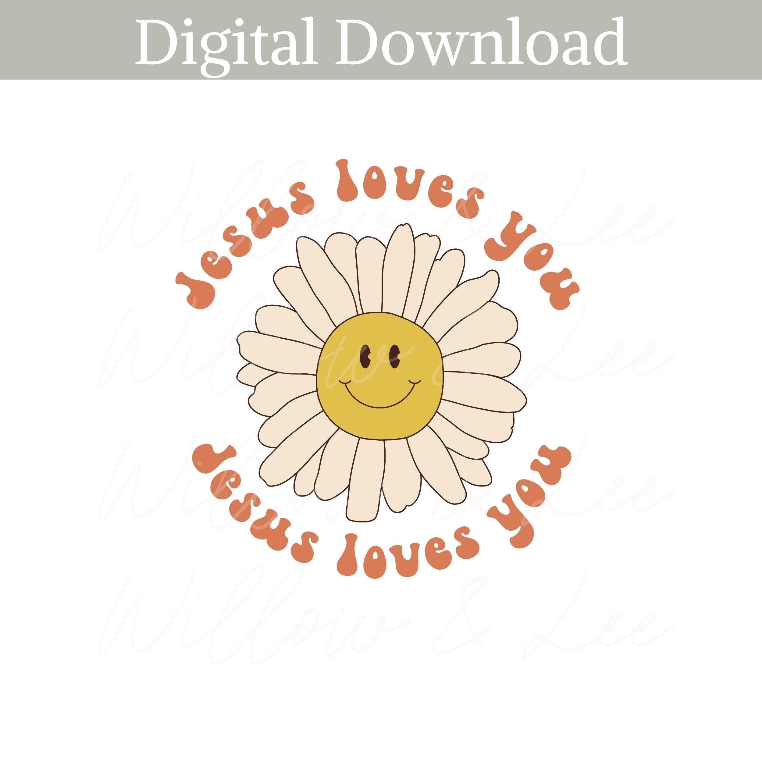 Jesus Loves You Png Christian Smiley Face Retro Christian - Etsy