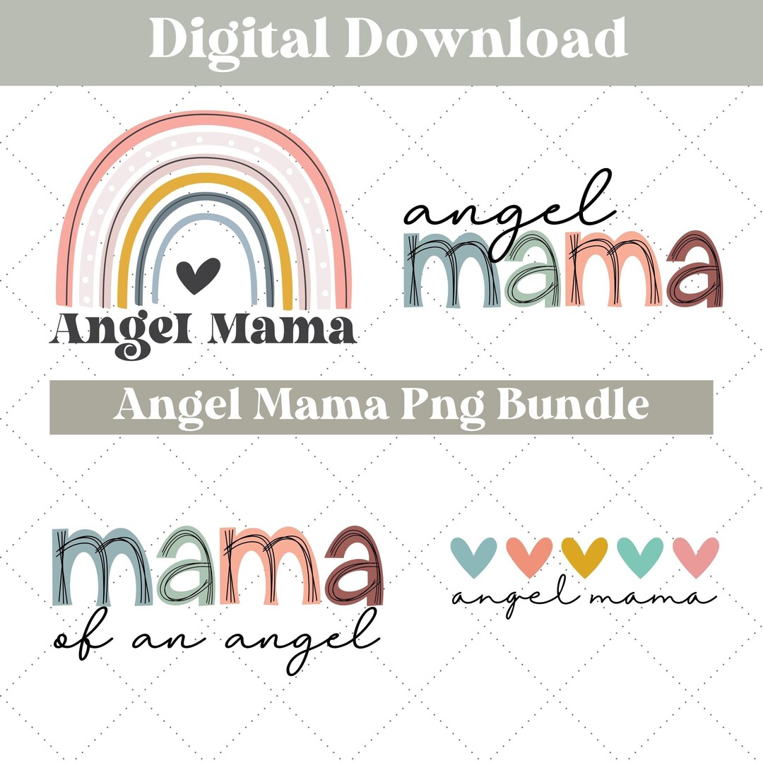 Angel Mama Png, Angel Mama Png Bundle, Mama of an Angel, Angel Mother ...