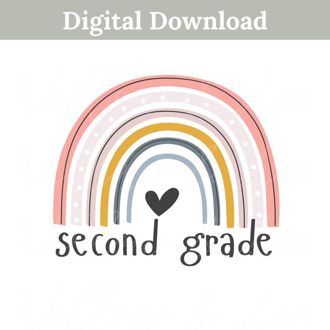 Second Grade Rainbow Png, 2nd Grade PNG, Second Grader PNG, Second ...