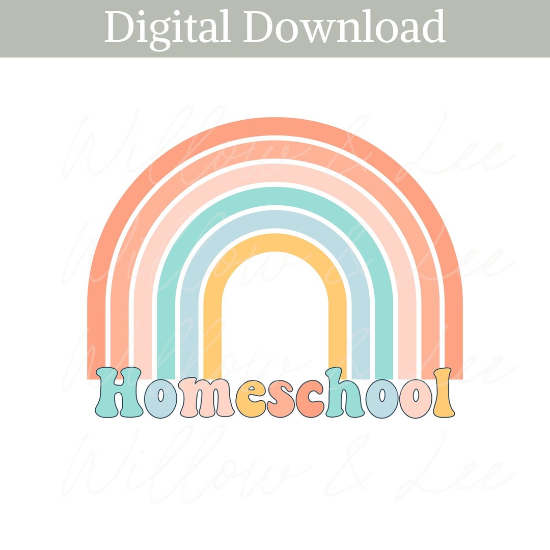 Retro Homeschool Rainbow Png, Homeschool Png, Homeschooling Png ...