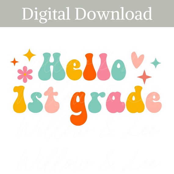 Hello First Grade Png First Grade Sublimation 1st Grade Png - Etsy