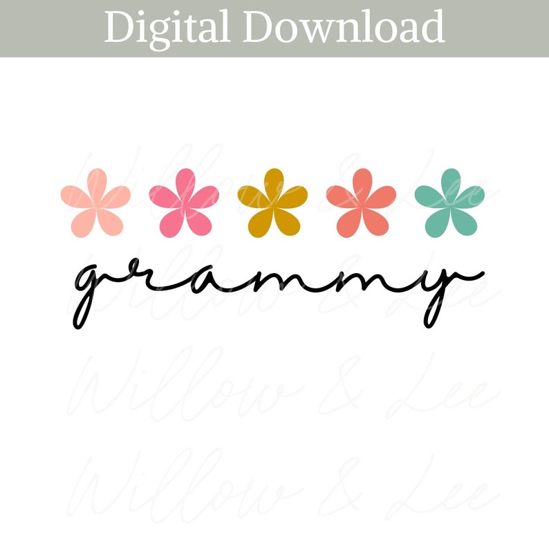 Grammy Png, Grammy Png Flower, Grammy Flowers Png, Grammy Sublimation ...