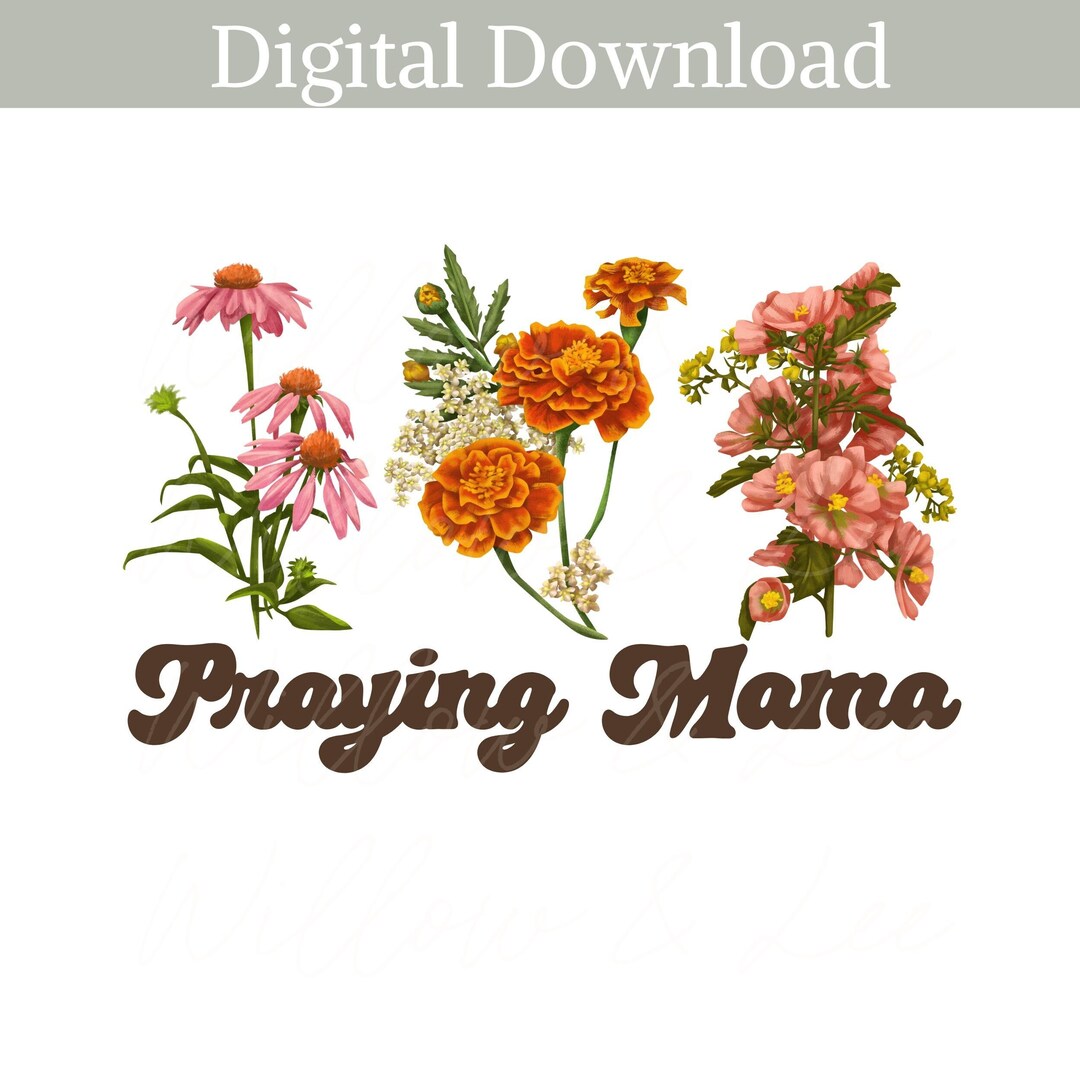 Praying Mama Sublimation Png, Retro Praying Mama, Christian Floral Png ...