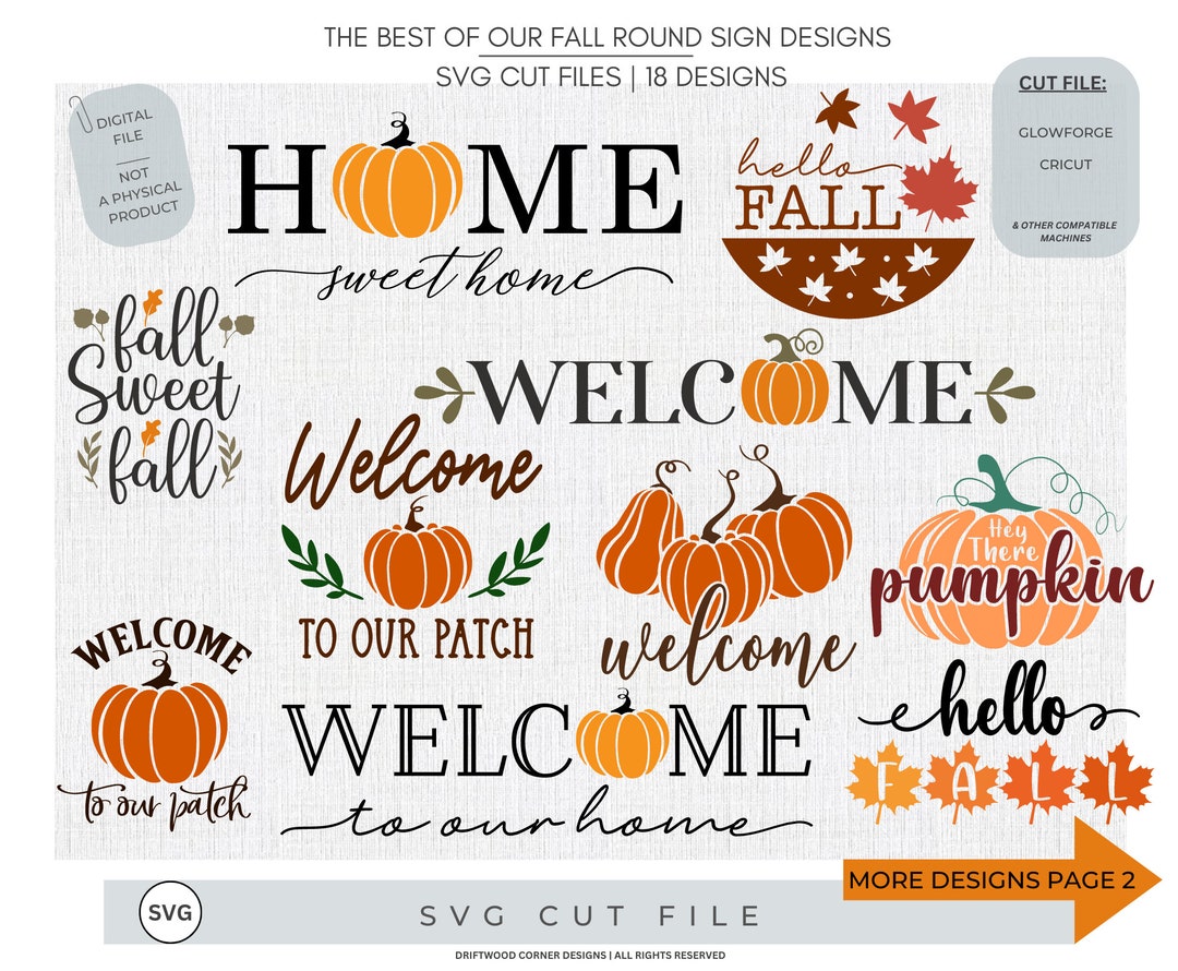 The Best of Our Fall Round Porch Signs 18 Cut Svgs Digital Bundle ...