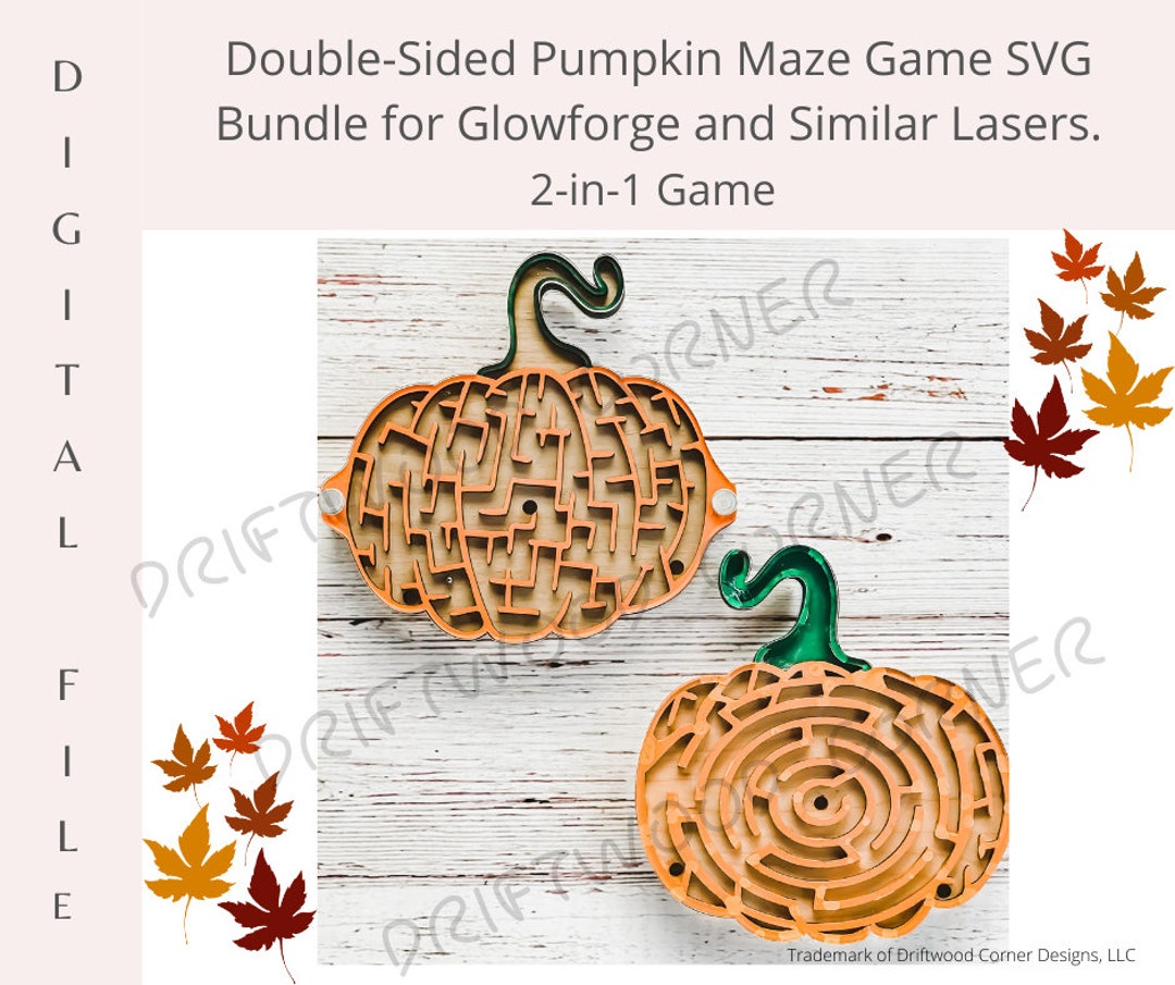 Pumpkin Shaped 2-in-1 Tilt Maze Game Digital Cutting File SVG Bundle ...