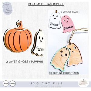 Boo Basket Tag SVG Cut File Bundle, Boo Basket SVG, Trick or Treat ...