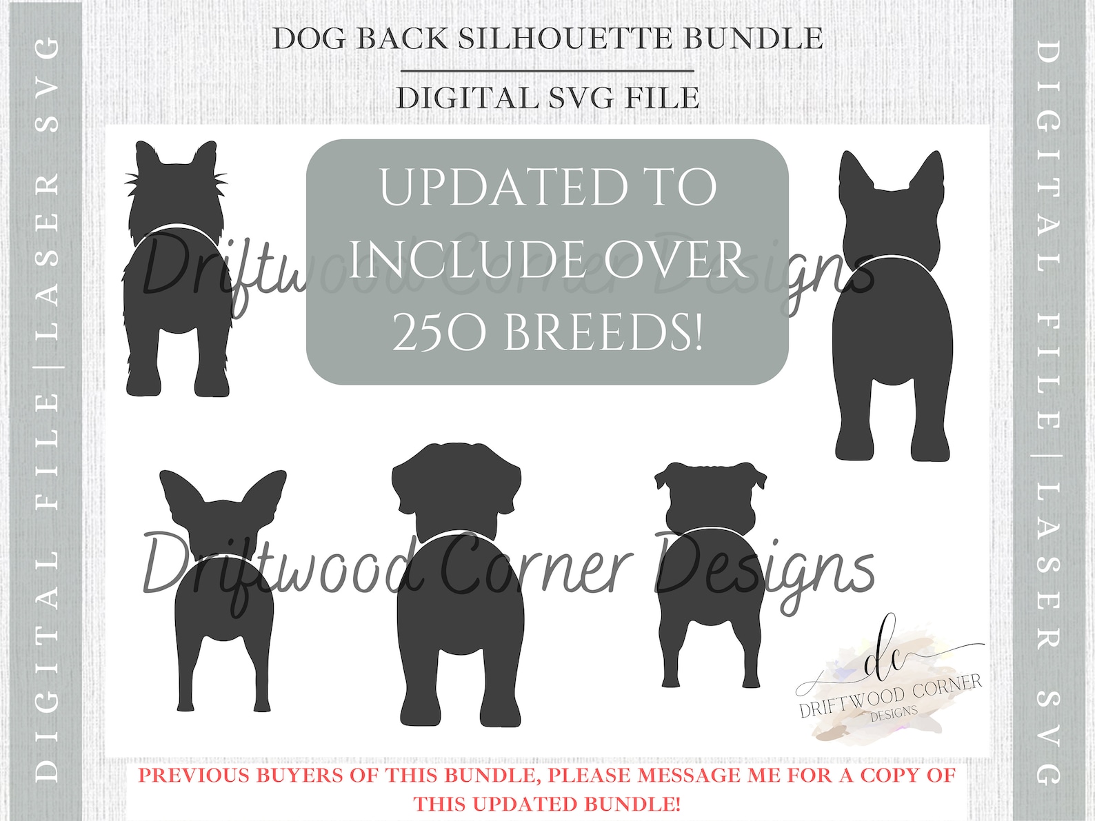 The Ultimate Back View Dog SVG Bundle/110 of the Most Common Breeds/dog ...