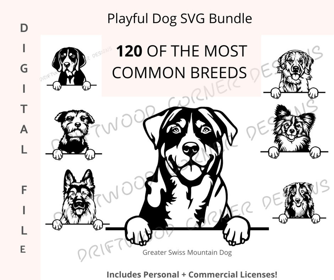 The Ultimate Playful Dog SVG & Png Bundleover 120 of Common - Etsy