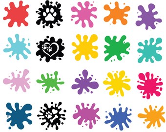 Paint Splatter SVG, Bundle, Paint Splats Svg, Paint Svg, Clipart ...