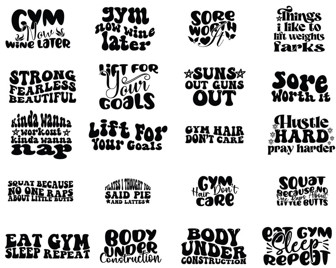 Fitness Retro Svg Bundle, Gym Svg Bundle, Workout Svg, Workout Shirt ...