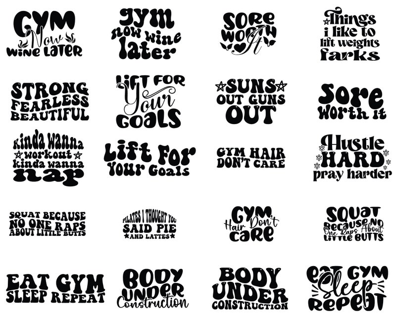 Fitness Retro Svg Bundle, Gym Svg Bundle, Workout Svg, Workout Shirt ...