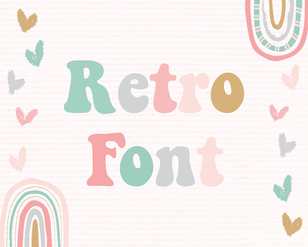 Retro Font, Groovy Font, 80s Font, Bold Font, Font Bundle, Boho Font ...
