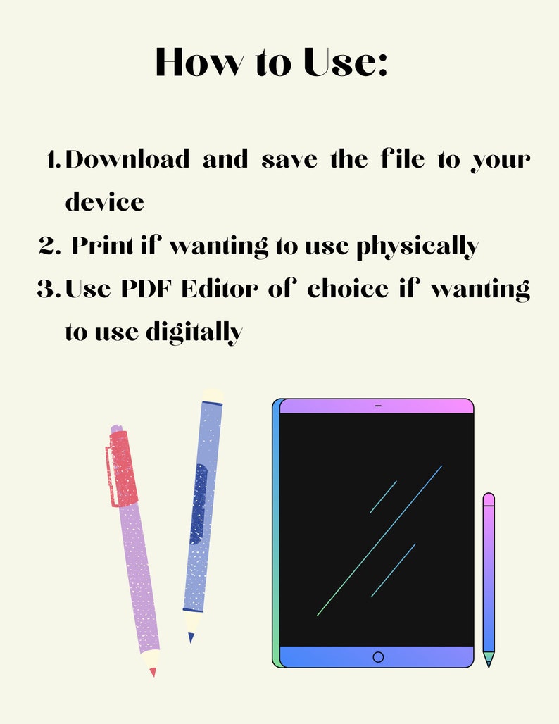 Daily Planner in Blue - Downloadable File - Etsy