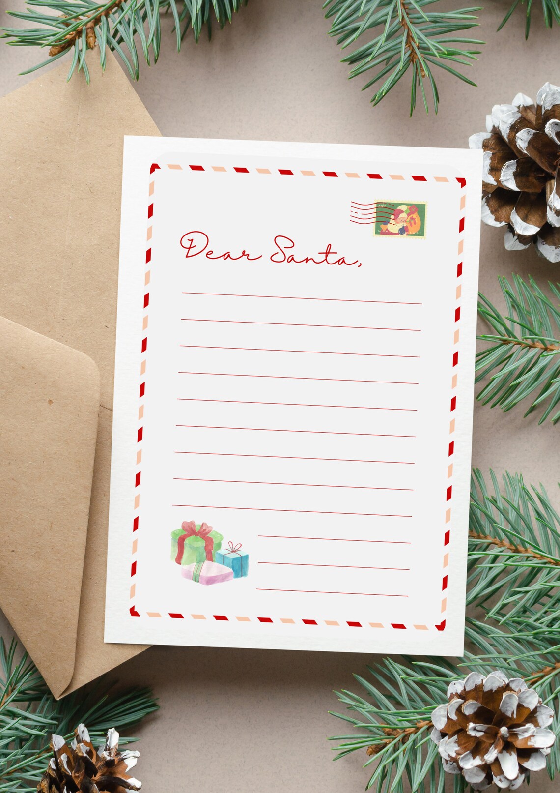 Letter to Santa, Instant Download, Write Your Own Christmas Letter to ...