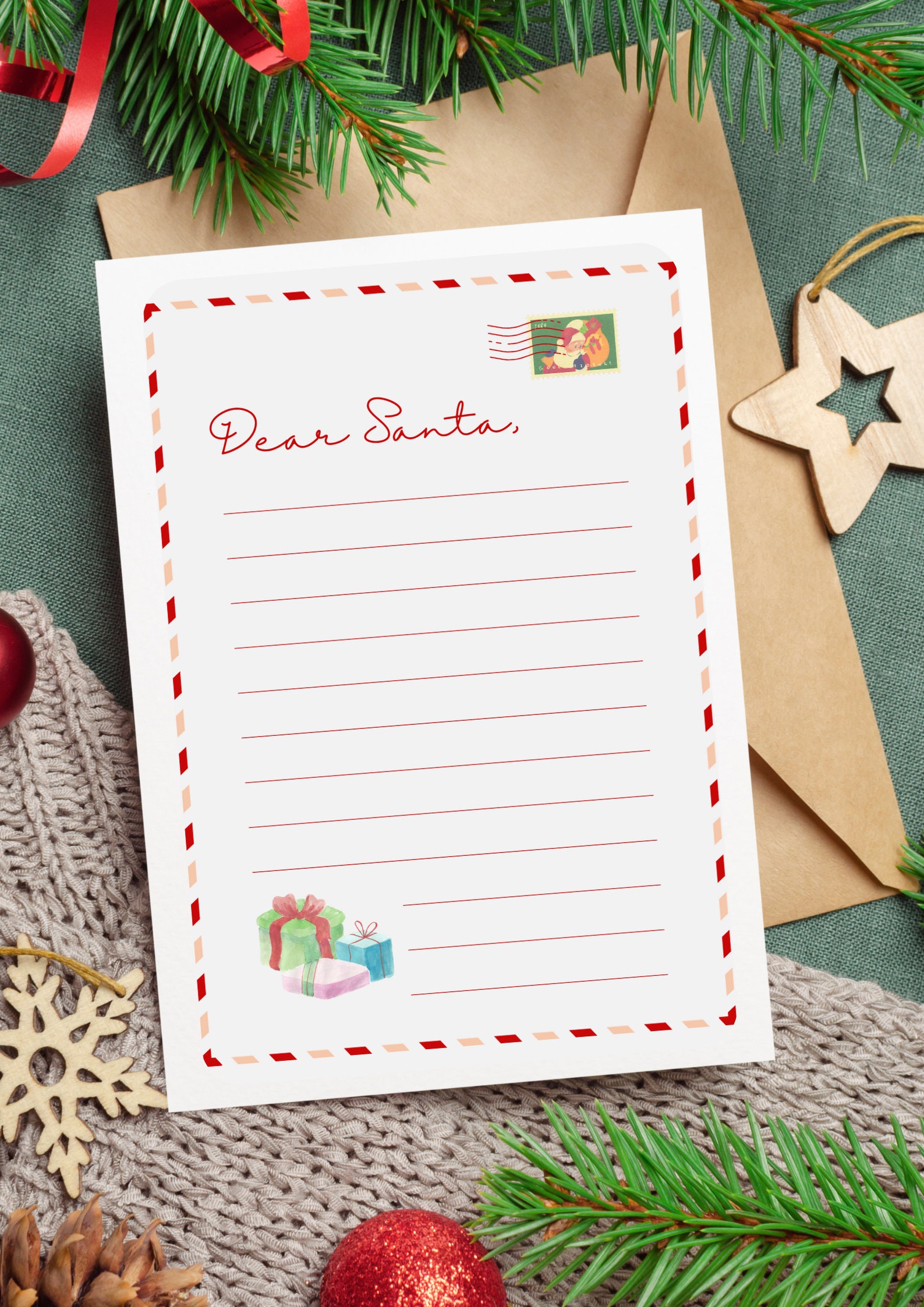 Letter to Santa, Instant Download, Write Your Own Christmas Letter to ...
