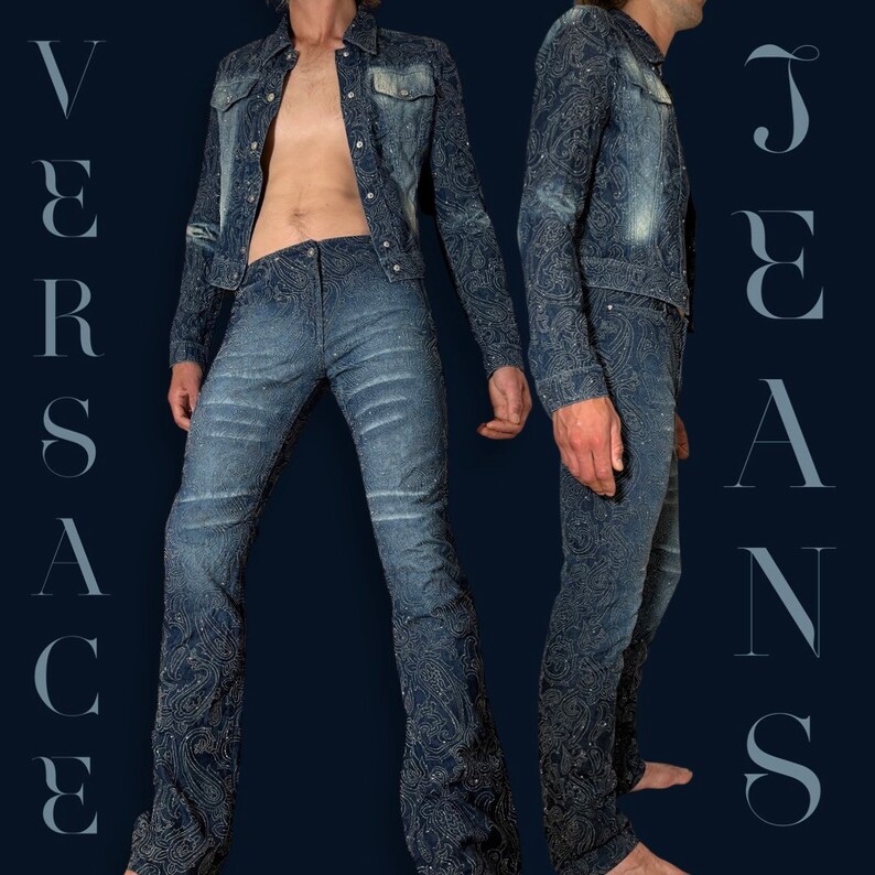 Rare Early 2000s Versace Strass Crystal Sparkle 2 Piece Set - Etsy