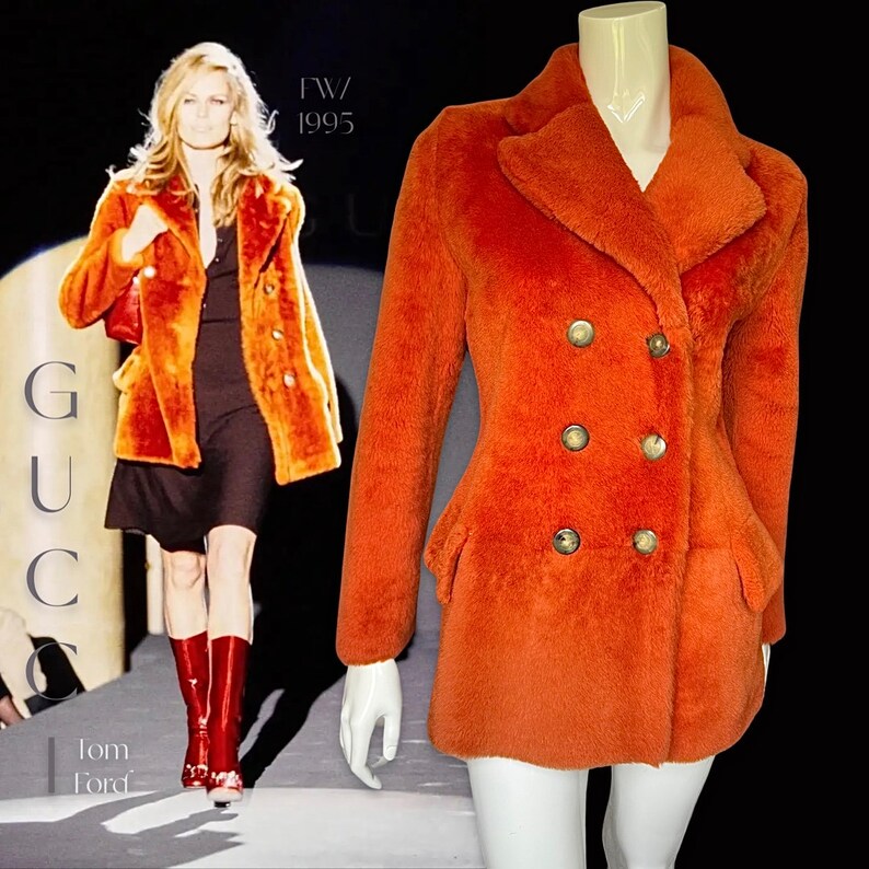 Iconic Gucci by Tom Ford FALL WINTER 1995 Double Buttoned Orange Red ...