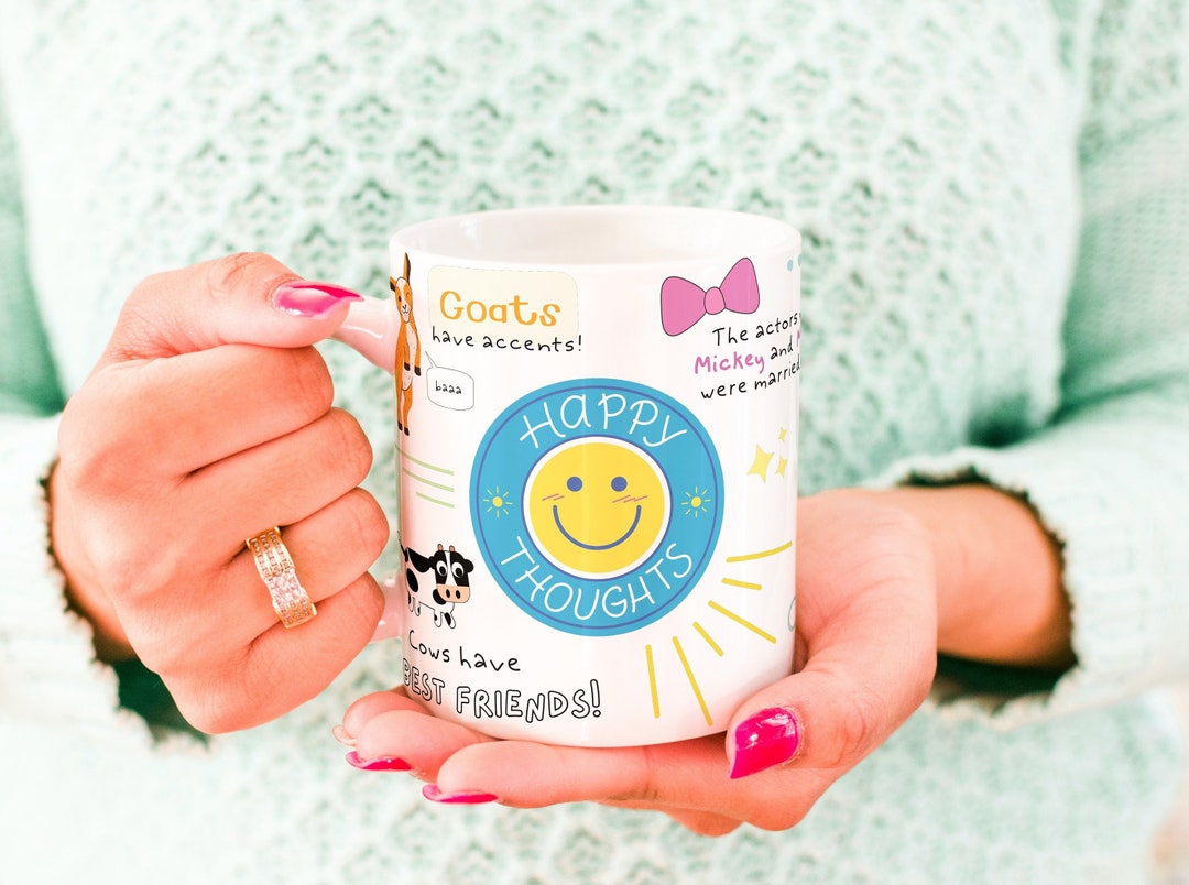 Happy Thoughts Mug - Positivity Mug, Happy Morning Mug, Sunshine Mug ...