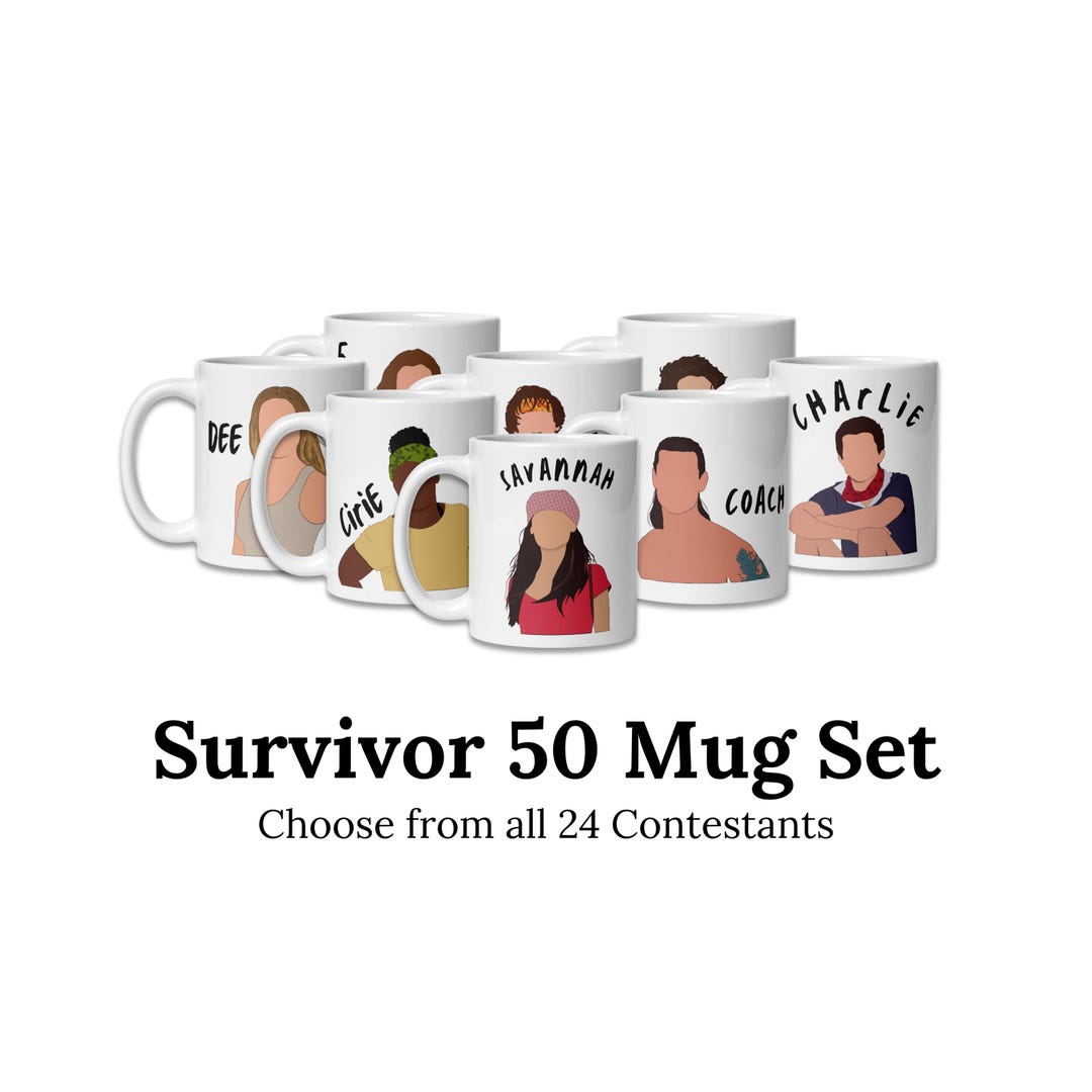 Survivor 50 Mug Set - 4er- oder 6er-Set, Survivor 50 Merch, Survivor ...