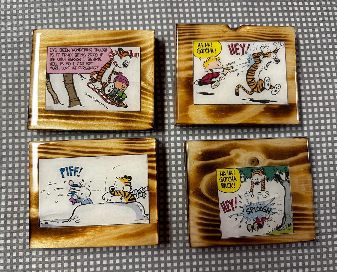 Calvin and Hobbes Coasters - Etsy