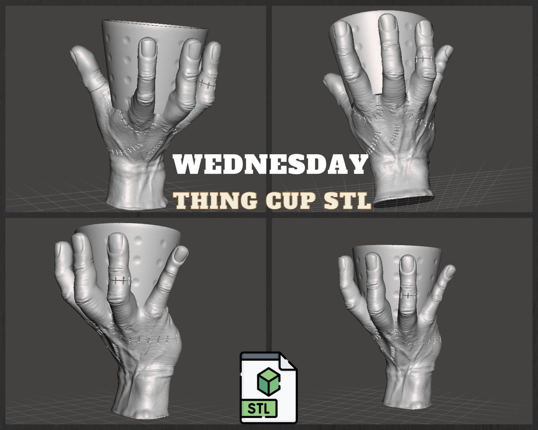Wednesday Thing Stl, Wednesday Addams Stl, Thing Pot Stl, Hand ...