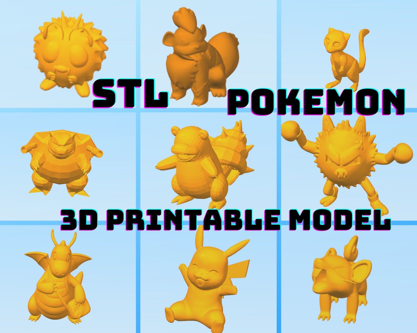 Pokemon Hero 3D Model Stl File, Pokemon Collection 3D Printable Cosplay ...