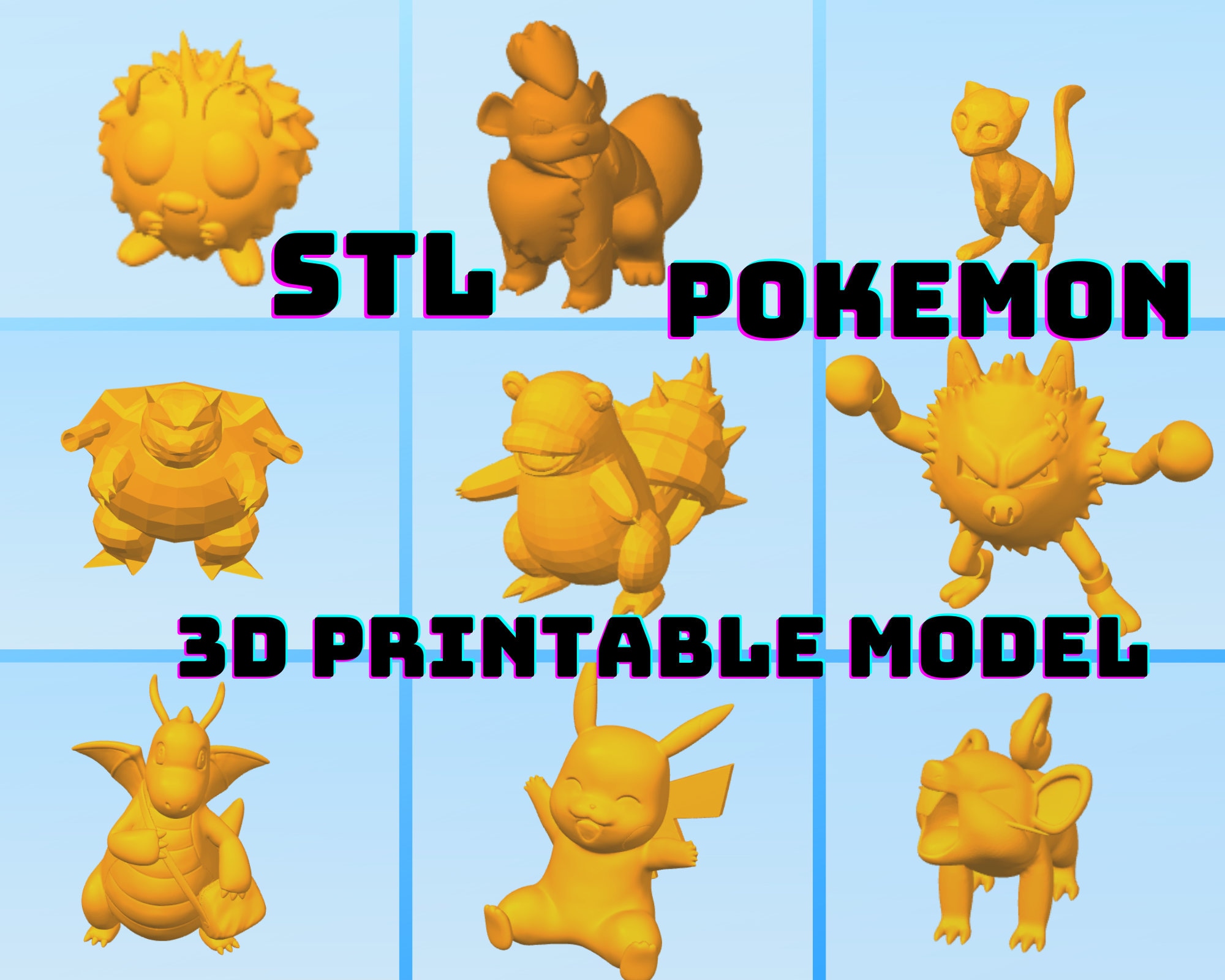 Pokemon Hero 3D Model Stl File, Pokemon Collection 3D Printable Cosplay ...