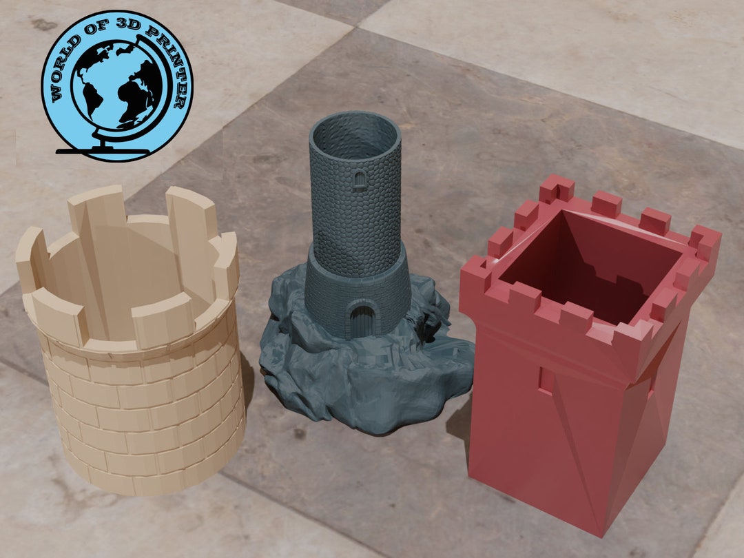 3 Castle Pot, Planter Stl File, Tower Flower Pot Stl File, for 3d ...